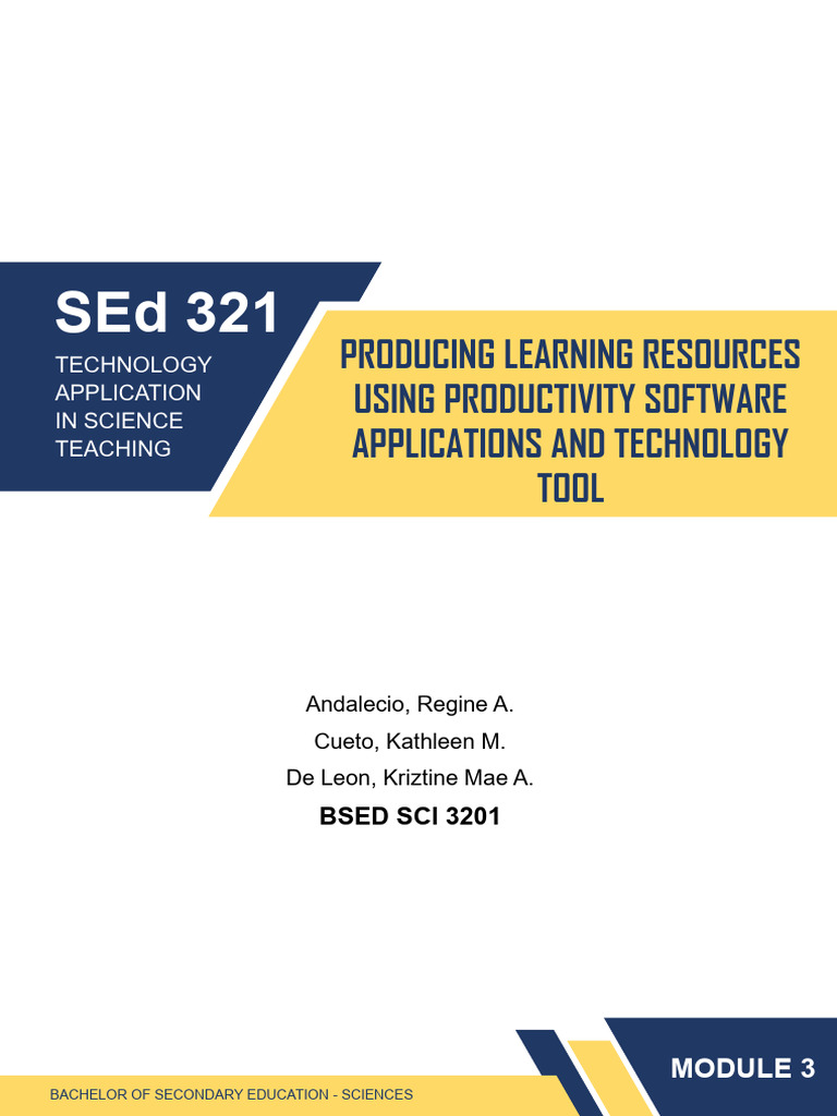 SEd 321 Module 3 | Download Free PDF | Educational Technology | Learning