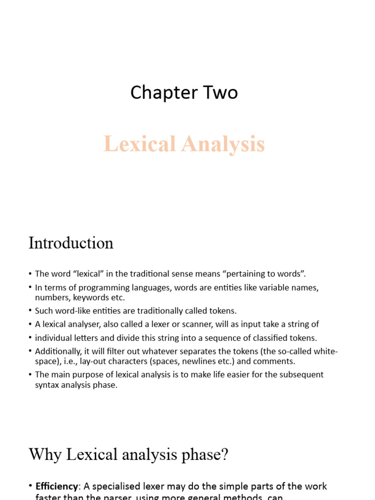 Chapter 2 Lexical Analysis | PDF | Computer Programming | Formalism (Deductive)
