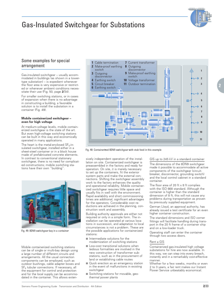 Gas-Insulated Switchgear For Substations: Some Examples For Special ...