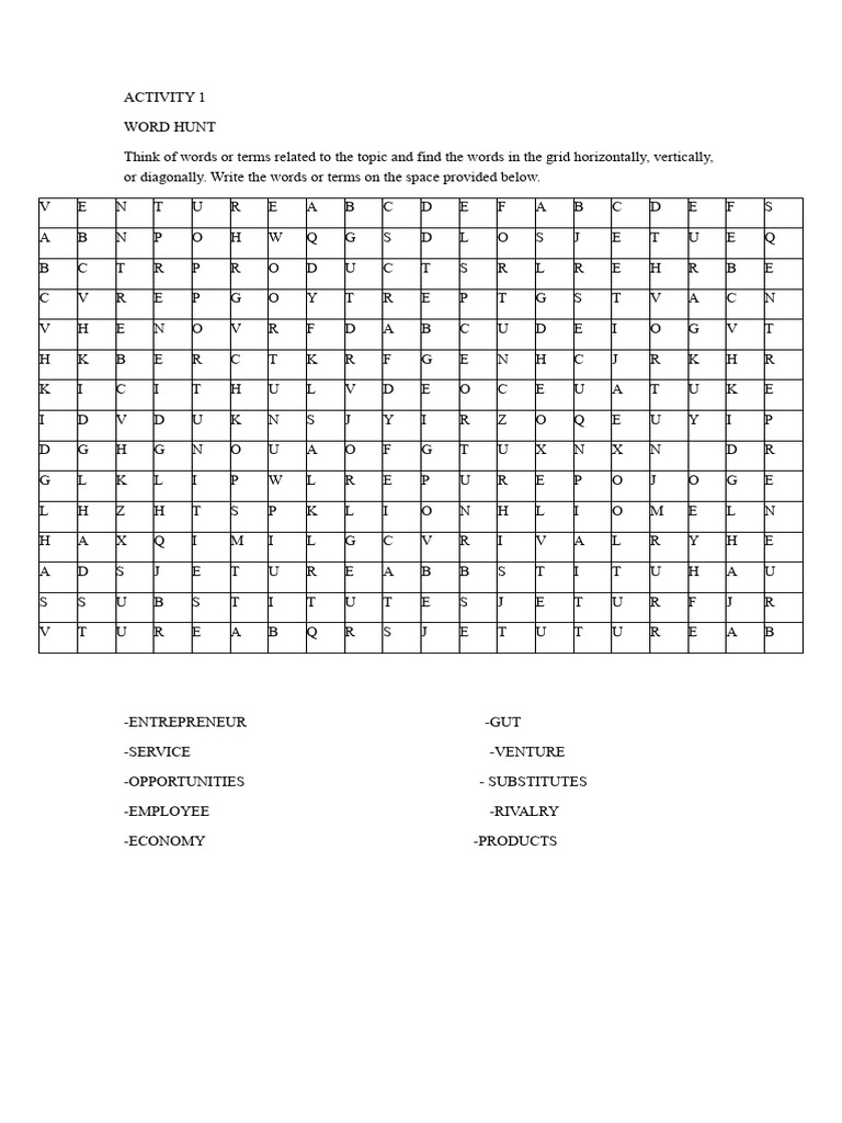 Entrepreneurial Opportunity Activities | PDF | Entrepreneurship ...