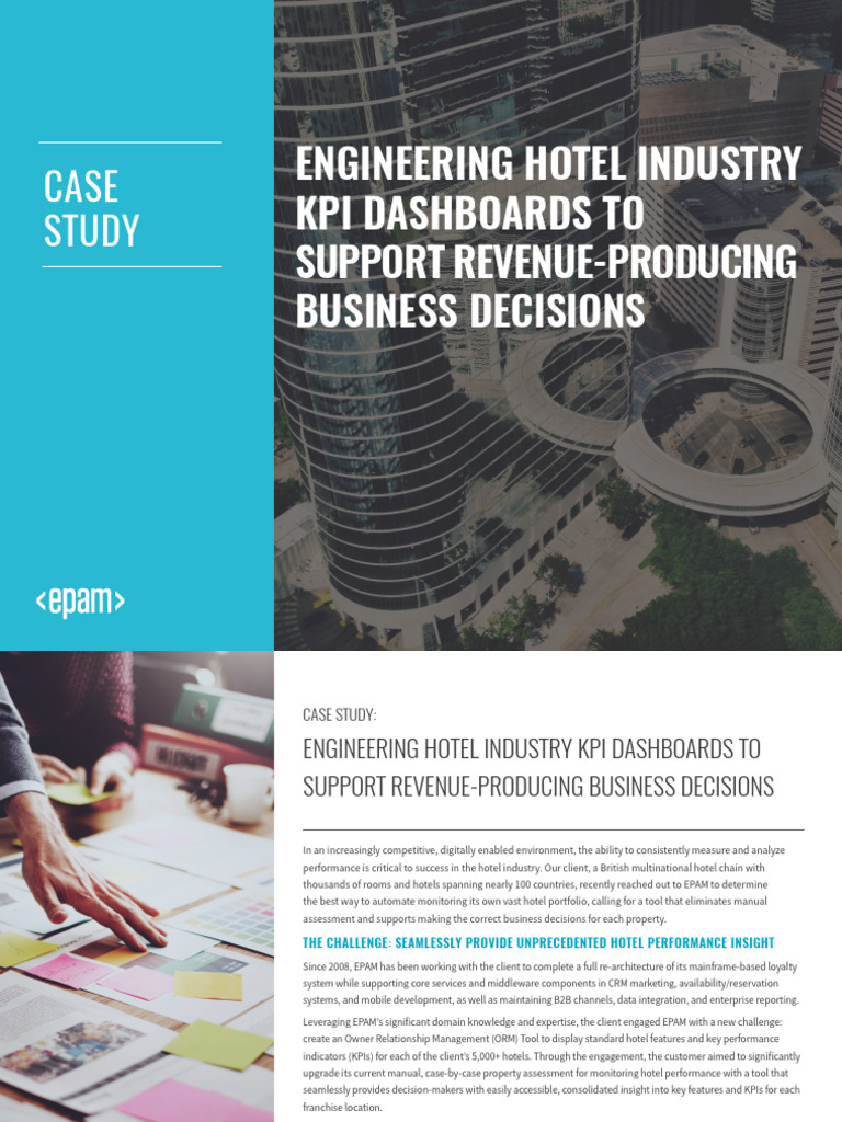 EPAM Engineering KPI Dashboards For Hotel Industry Case Study PDF