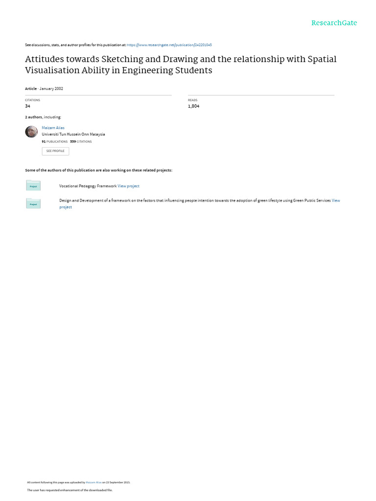 Attitudes Towards Sketching and Drawing and The Relationship With ...