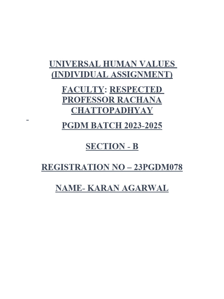Uhv Assignment | PDF | Emotions | Psychological Concepts