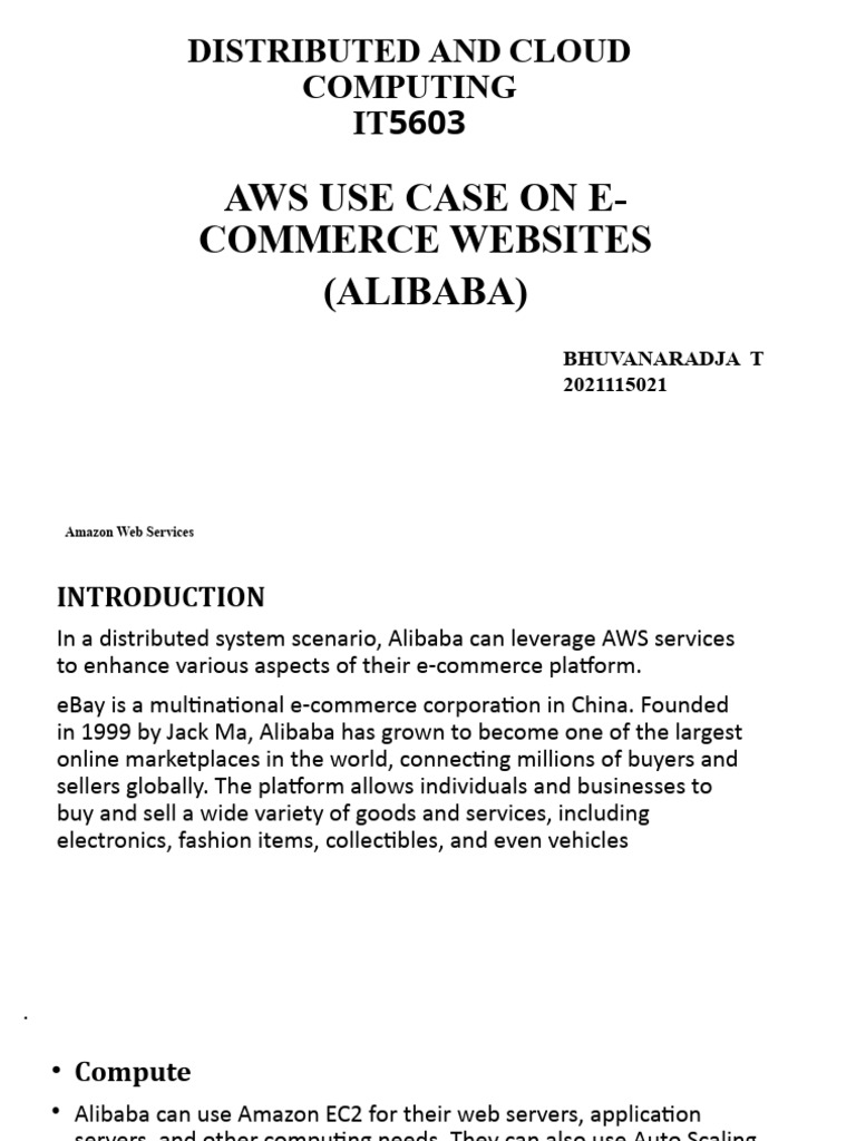 Aws Use Case E Commerce | PDF | Amazon Web Services | Alibaba Group