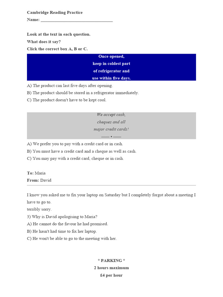 Cambridge Reading Practice | PDF | Art