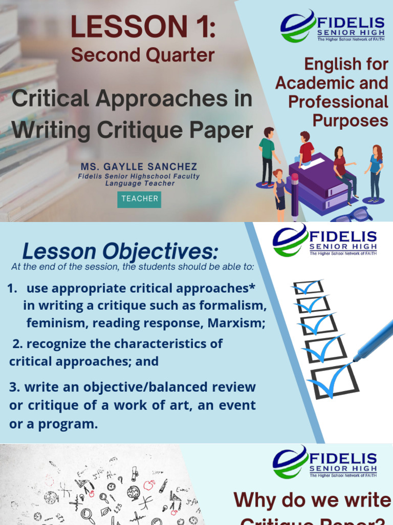 English For Academic and Professional Purposes - Lesson 4 - Critical ...