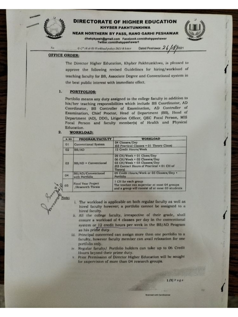 Work Load Policy | PDF