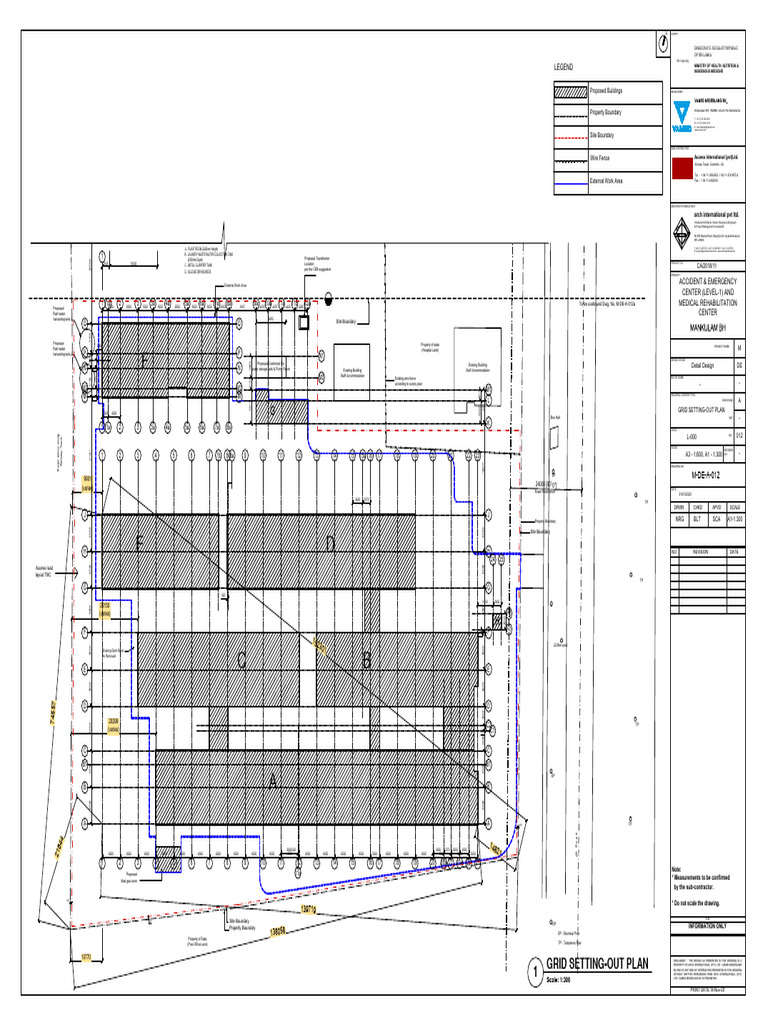 Grid Setting-Out Plan for Medical Center | PDF