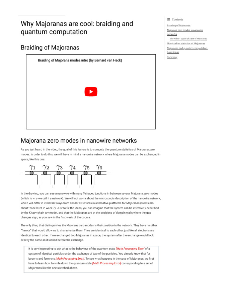 Why Majoranas Are Cool Braiding And Quantum Computation Topology In