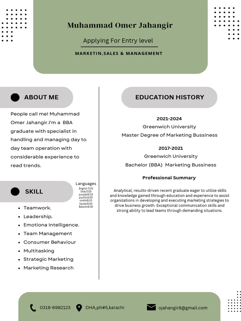 Resume Muhammad Jahangir | PDF
