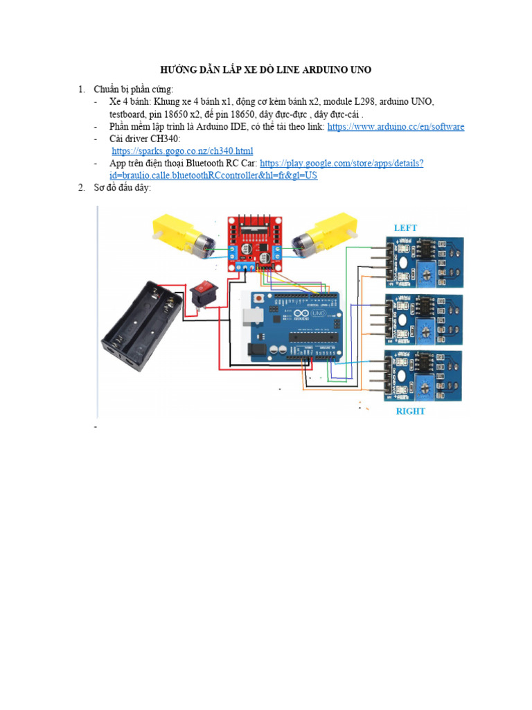 HƯỚNG DẪN LẮP XE DÒ LINE ARDUINO UNO | PDF