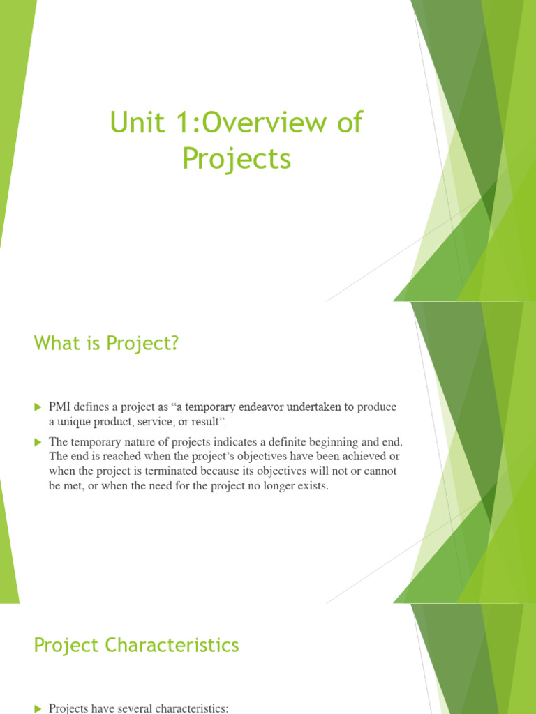 Unit 1 Overview of Project | Download Free PDF | Project Management | Economies