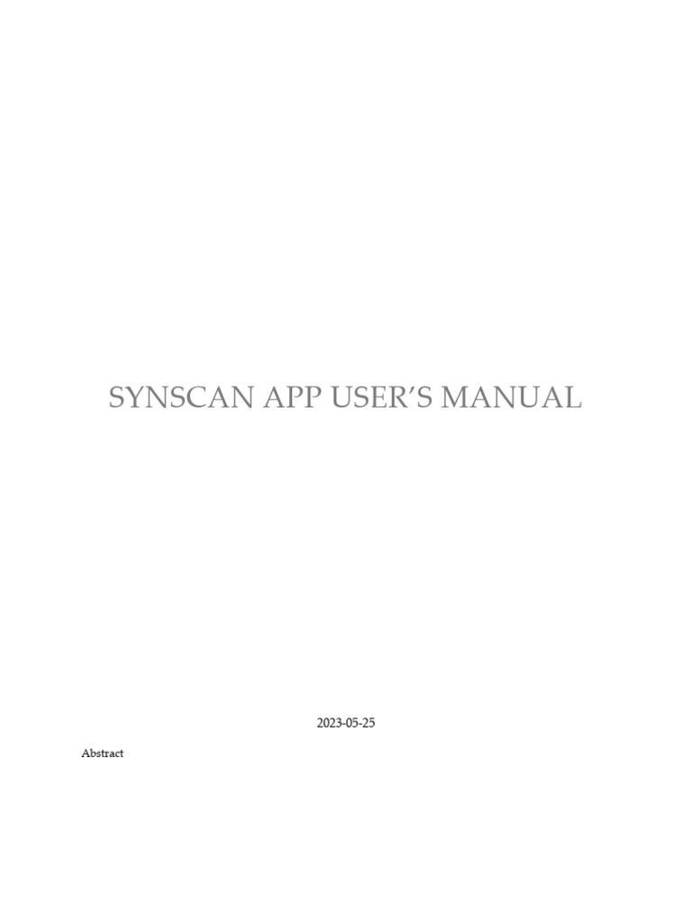 SynScan App User's Manual 2023 - Skywatcher | PDF | Wi Fi | Ios