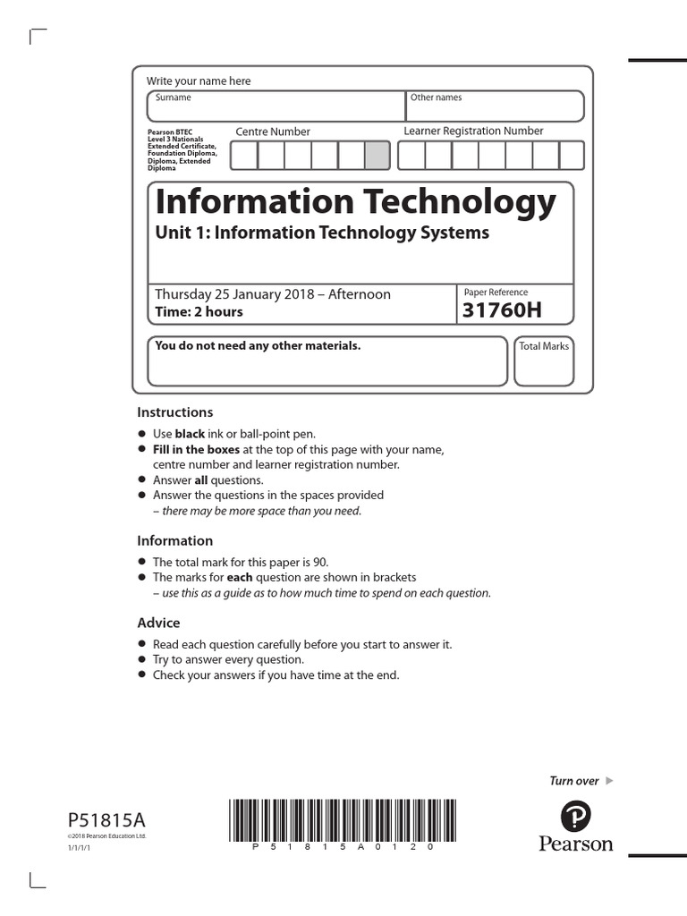 IT Systems Exam Paper - BTEC Level 3 | PDF | Cybercrime ...