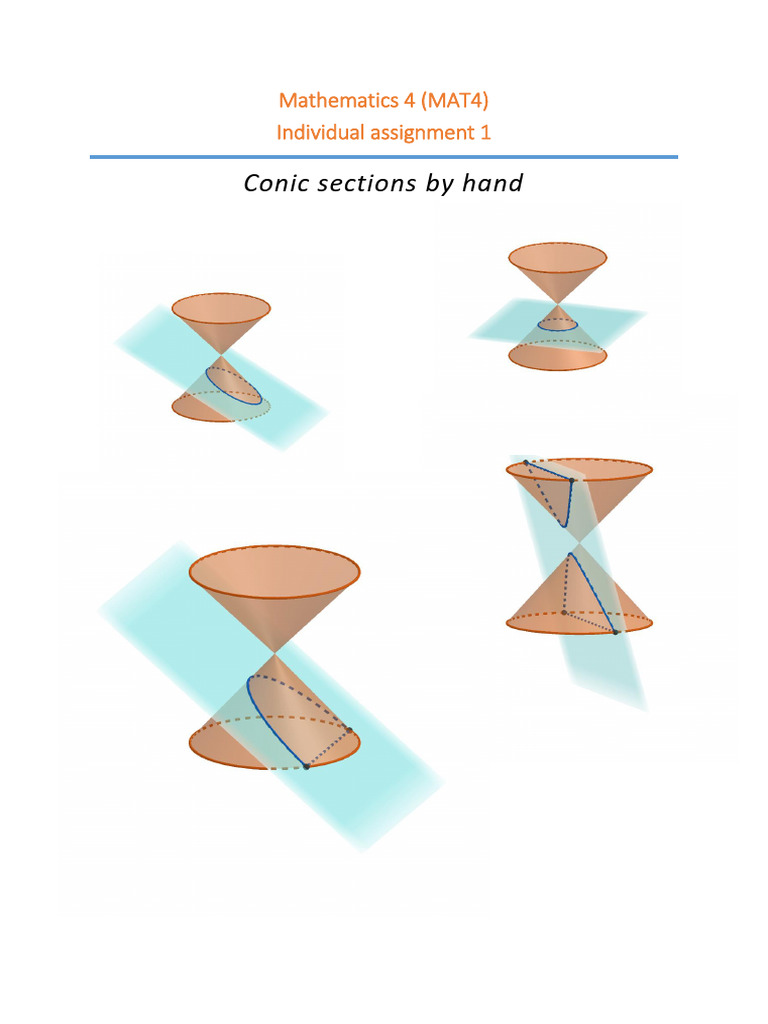 Conic Sections by Hand: Mathematics 4 (MAT4) Individual Assignment 1 | PDF