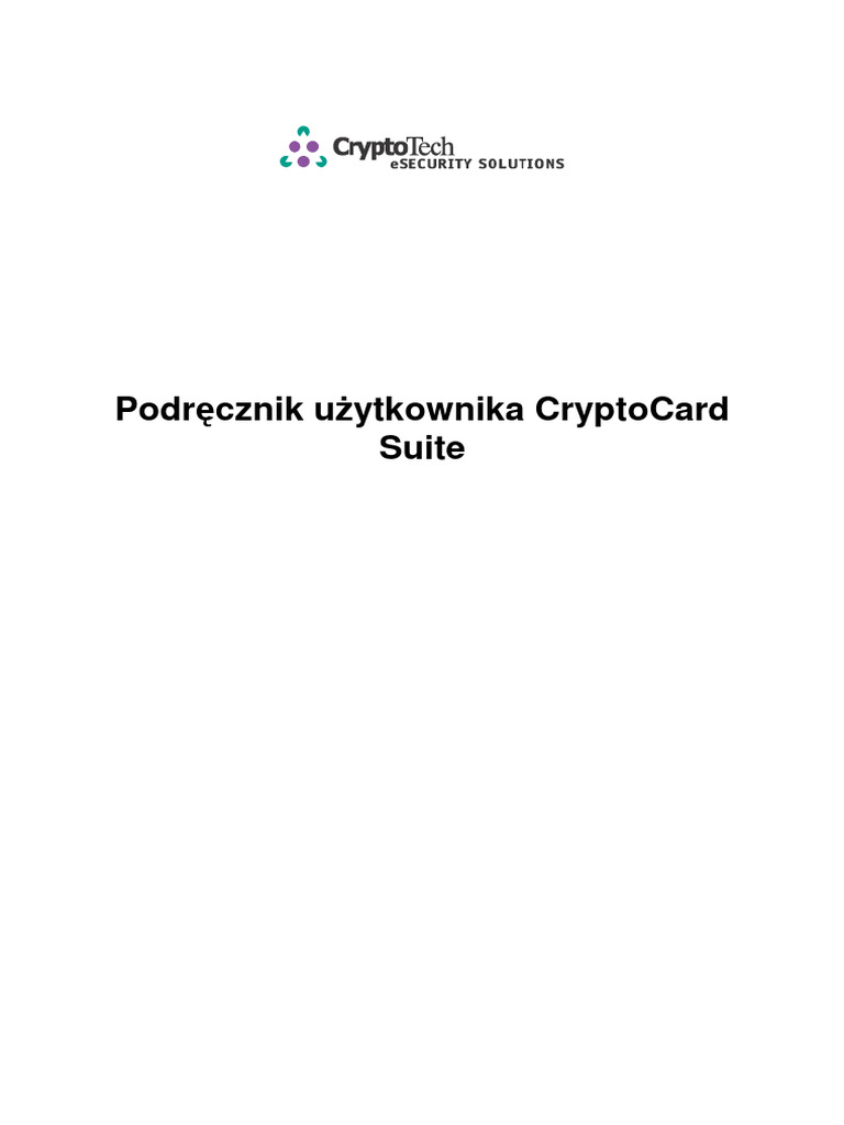 Podrecznik Uzytkownika CryptoCard Suite 1.2 | PDF