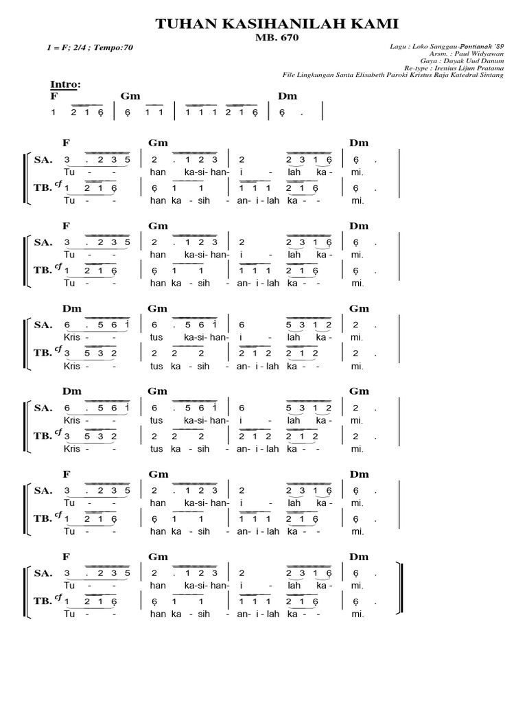 Tuhan Kasihanilah Kami Uud Danum MB 670 | PDF