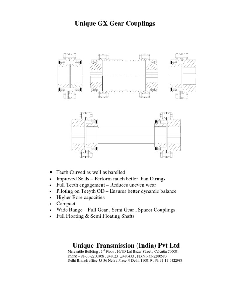 Unique GX Gear Couplings Overview | PDF | Gear | Horsepower