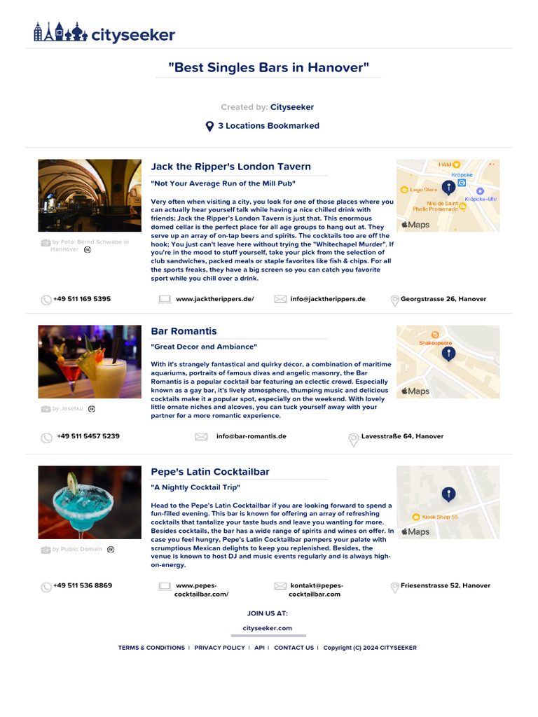Best Singles Bars in Hanover | PDF | Alcohol