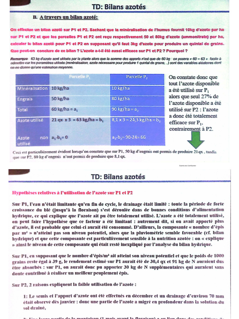 TD Agronomie P2 | PDF
