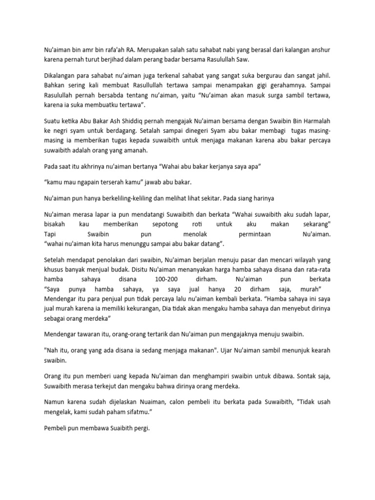 Nu'aiman Bin Amr | PDF