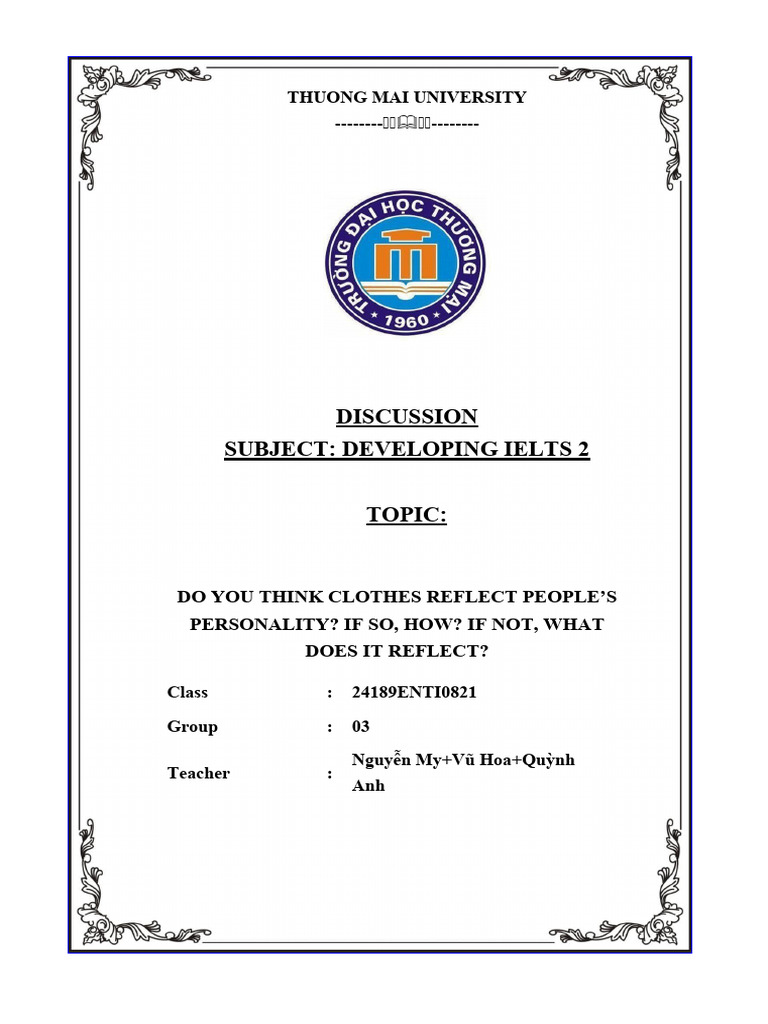 FILE WORD DEVELOPING IELTS 2 - GRP 03 (Cont) | PDF | Clothing ...