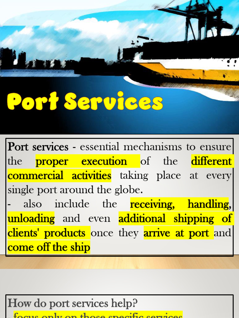 Essential Port Services Overview | PDF | Port | Transport