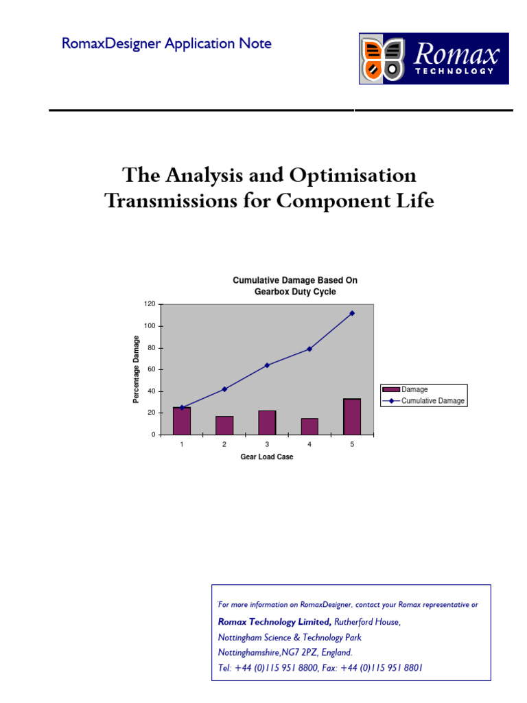 882-AN-R1 - Analysis and Optimisation of A Transmission For Component Life | Download Free PDF ...