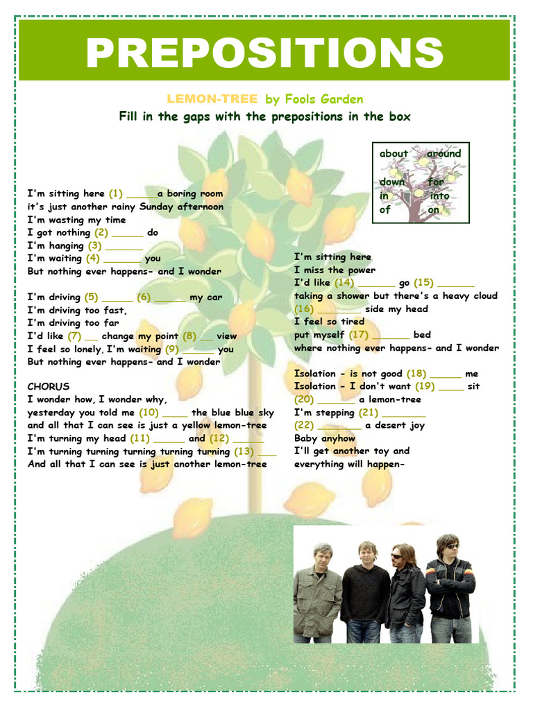 Lemon Tree Song Prepositions | PDF