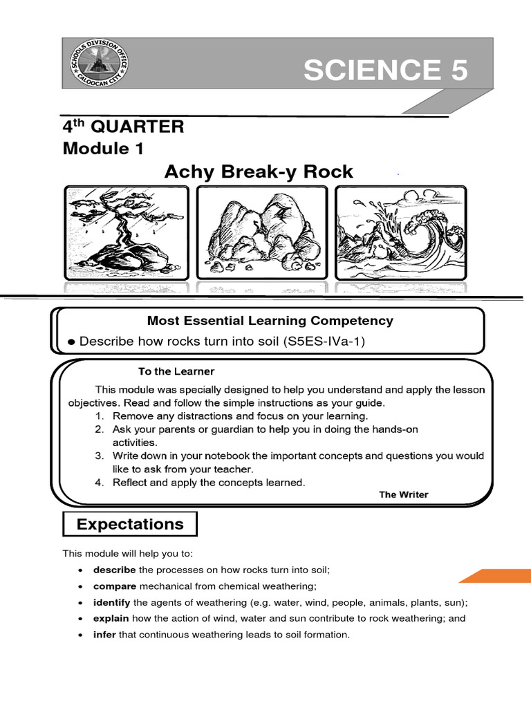 Sci.5 Q4 W1 | PDF | Weathering | Soil