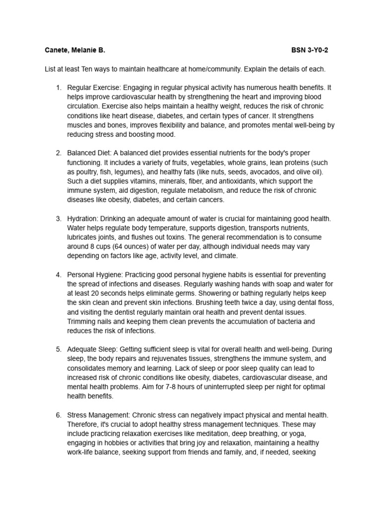 NSTP Assignment #1 | PDF | Healthy Diet | Chronic Condition