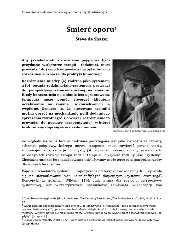 Steve de Shazer - Smierc Oporu | PDF