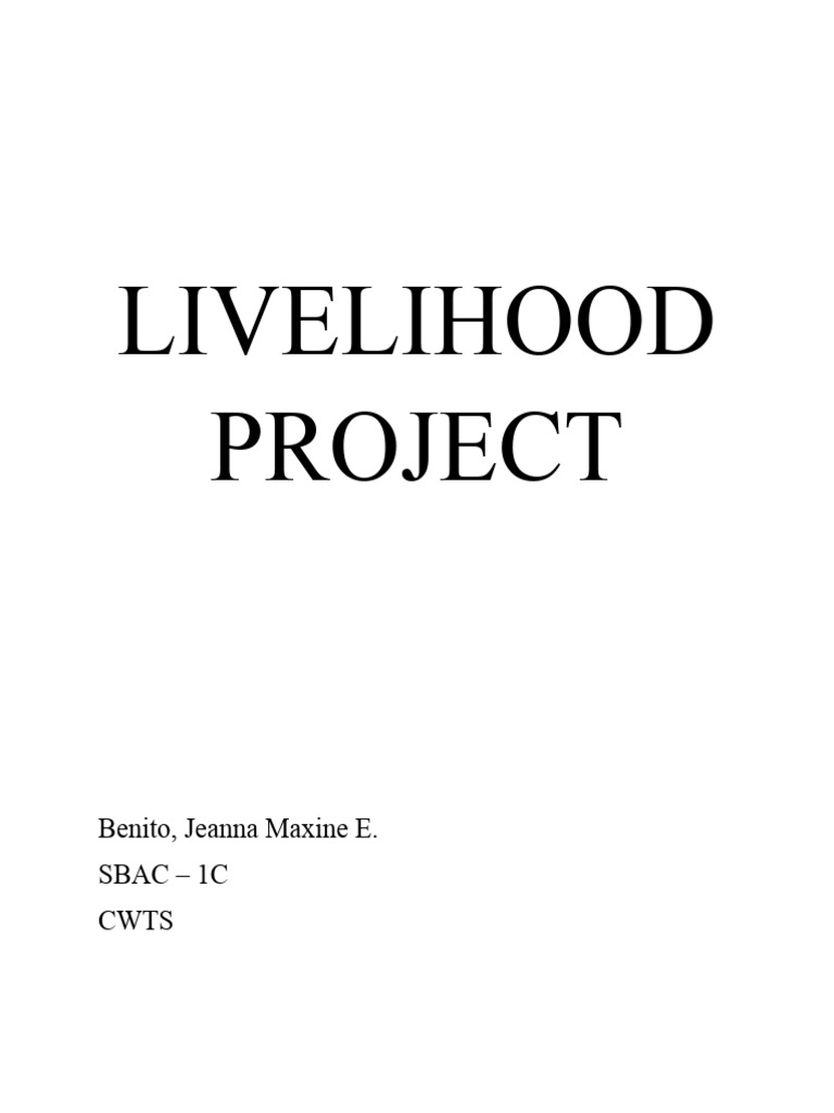 LIVELIHOOD PROJECT | PDF | Infrastructure | Sanitation