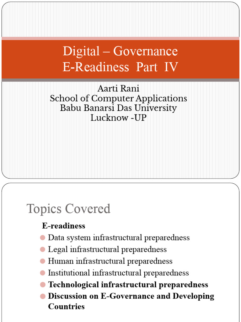 E-Readiness for E-Governance in Development | PDF | Privacy | E Government
