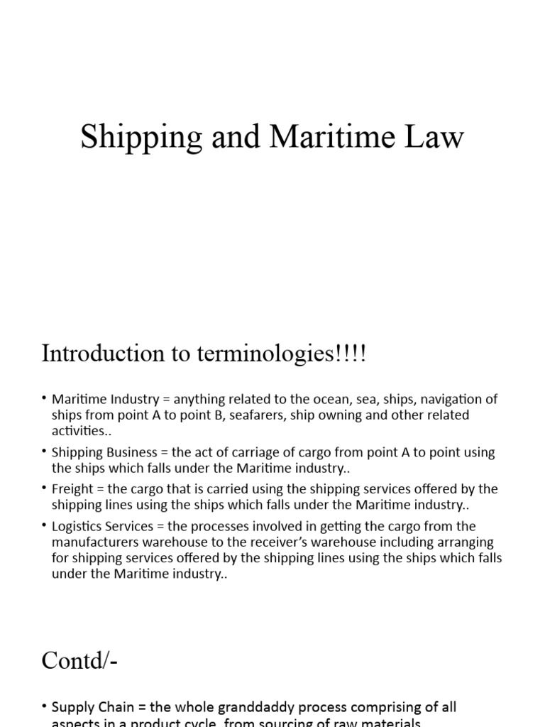 Introduction To Shipping and Martime Law | PDF | Tonnage | Territorial ...