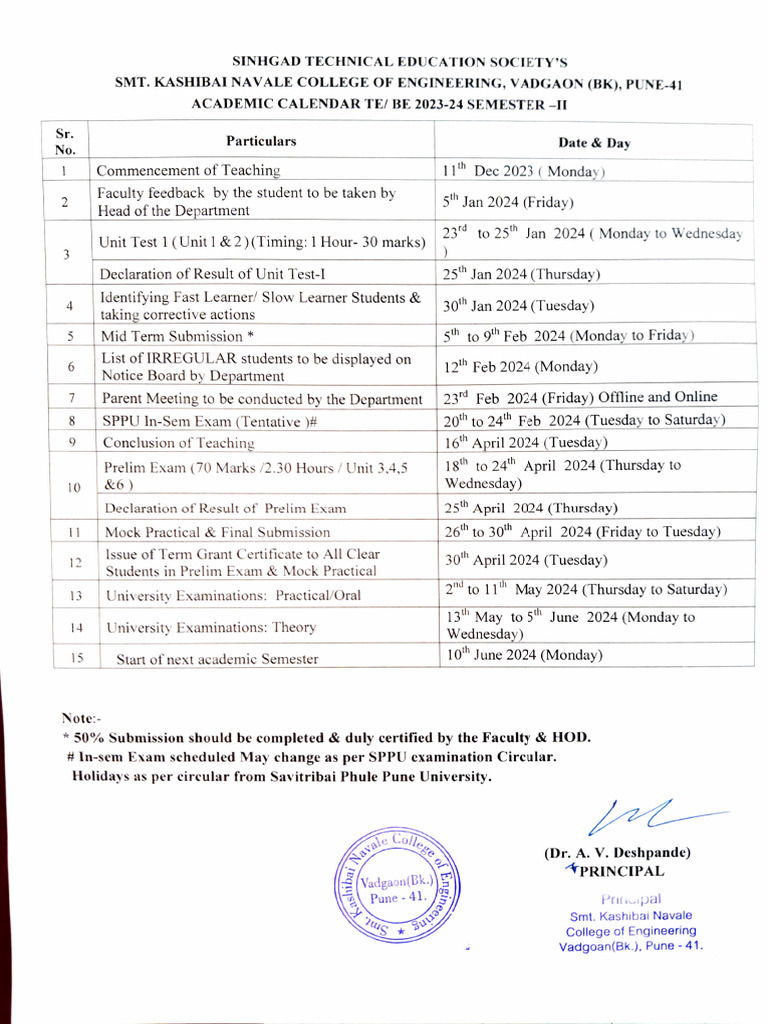 TE - BE Academic Calendar 2023-24 | PDF | Academic Term | Schools