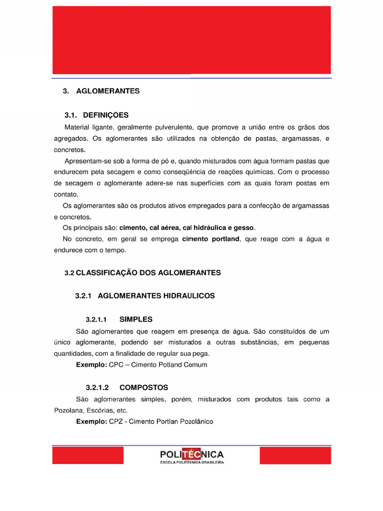 Aglomerante Posteriormente | PDF