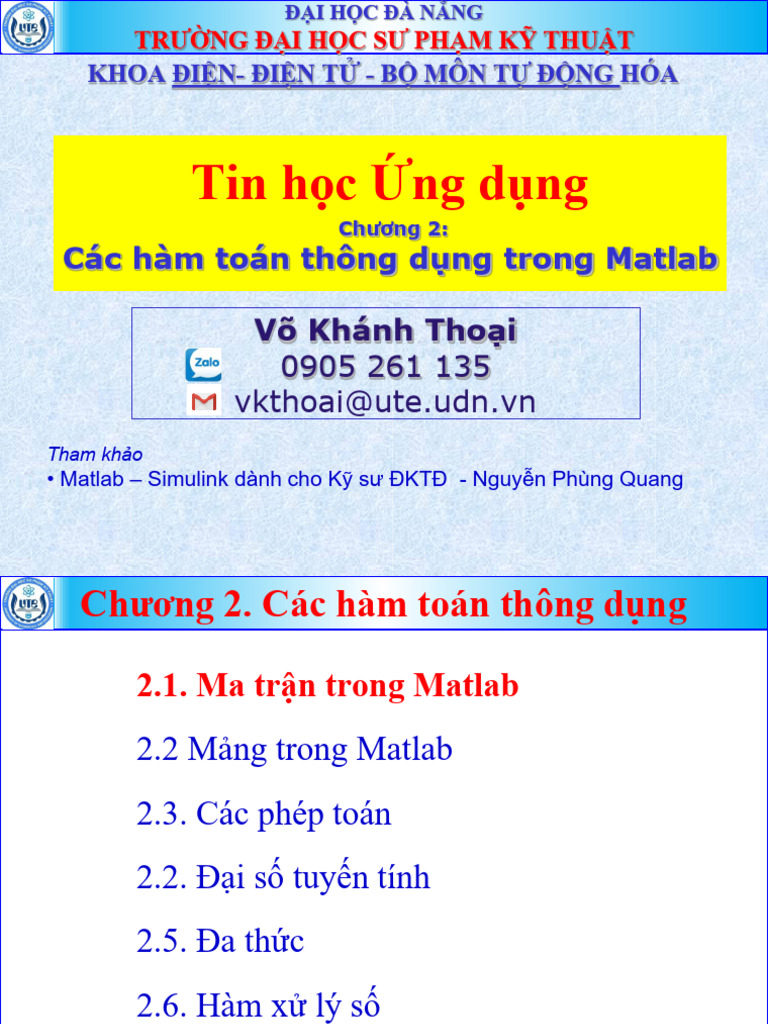 TUD Chuong 2 Cac Ham Toan Thong Dung | PDF