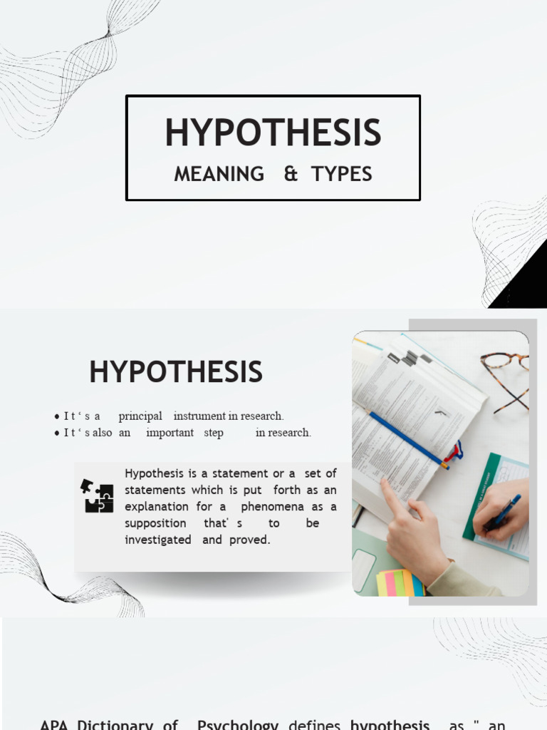 Hypothesis - Meaning and Types | PDF | Hypothesis | Psychological Concepts