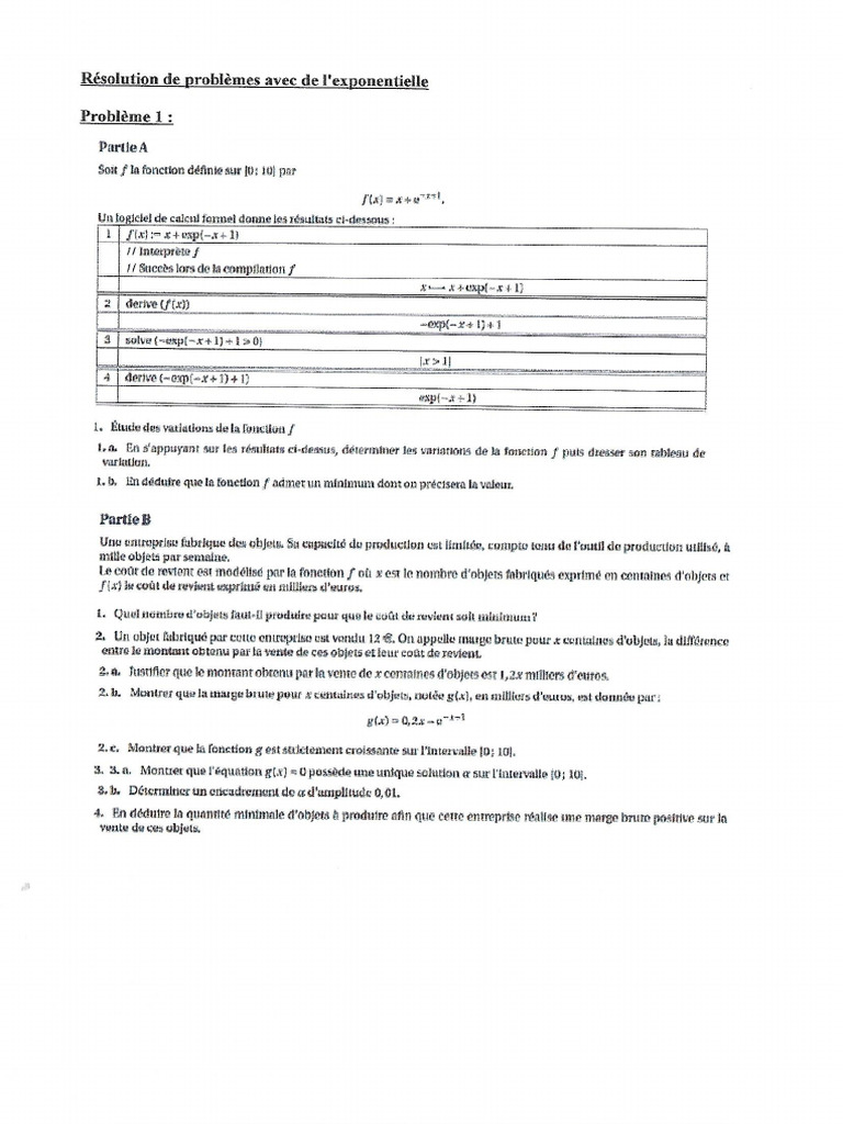 Problème 1 Énoncé Et Correction | PDF