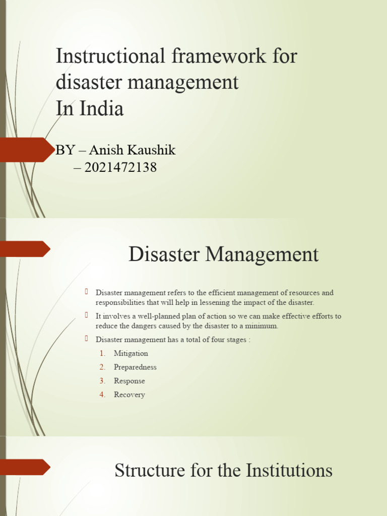 Instructional Framework For Disaster Management | PDF | Emergency ...