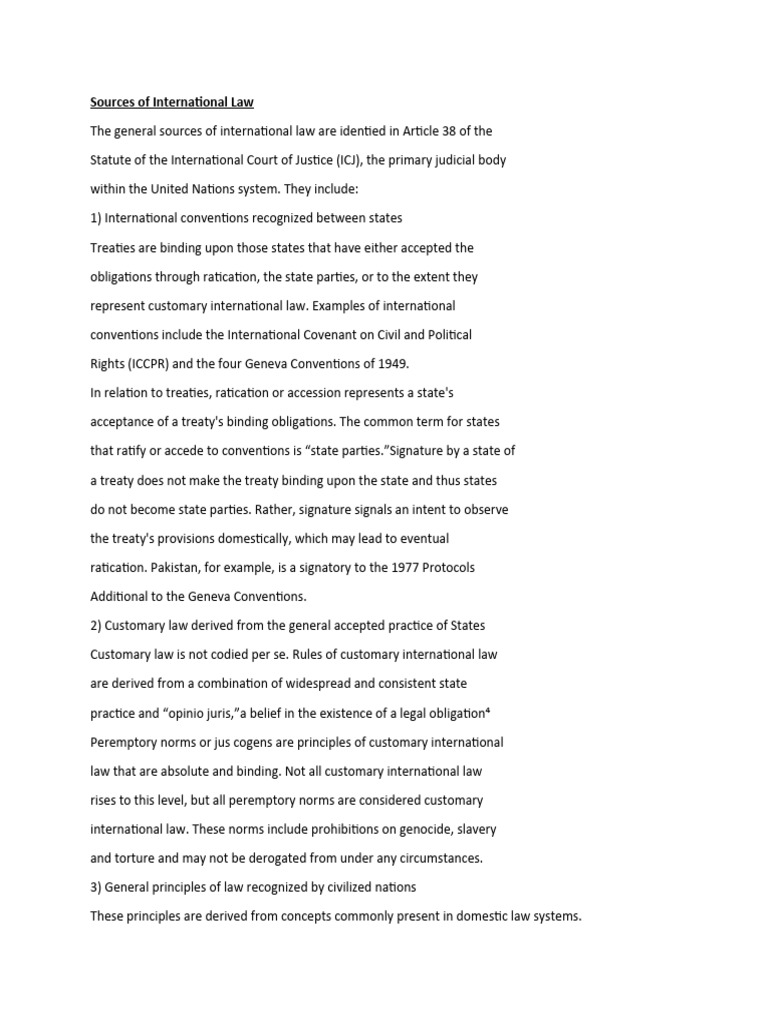 Sources of International Law | PDF | International Law | Legal Documents