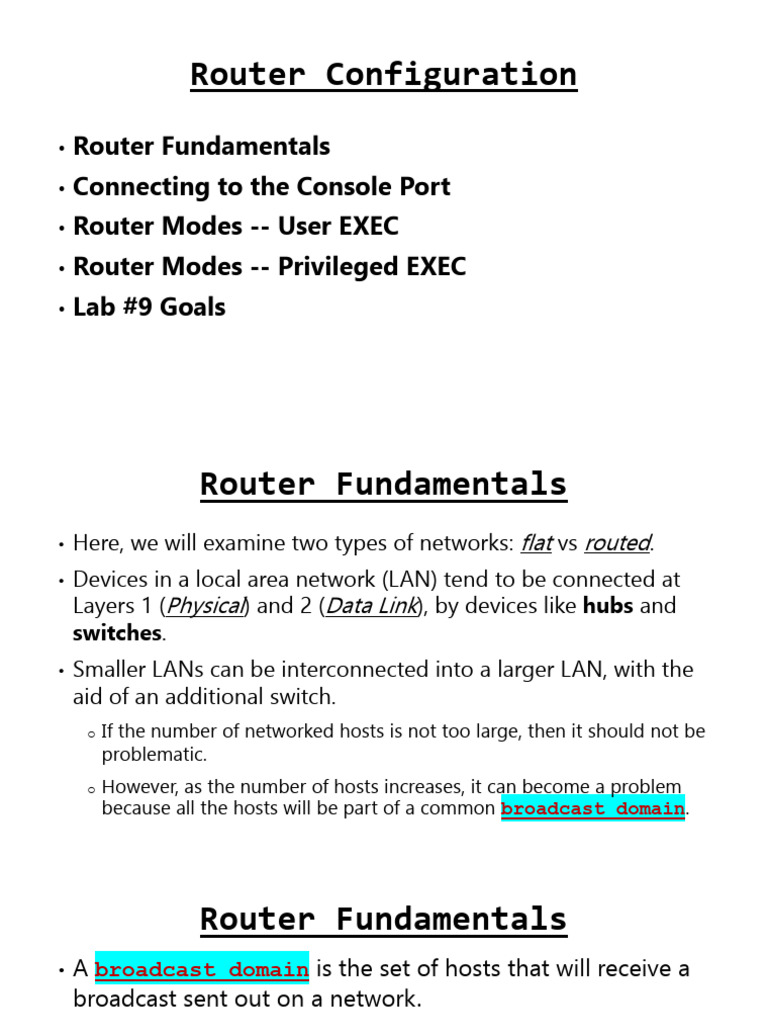 08 RouterConfig | PDF | Network Switch | Router (Computing)