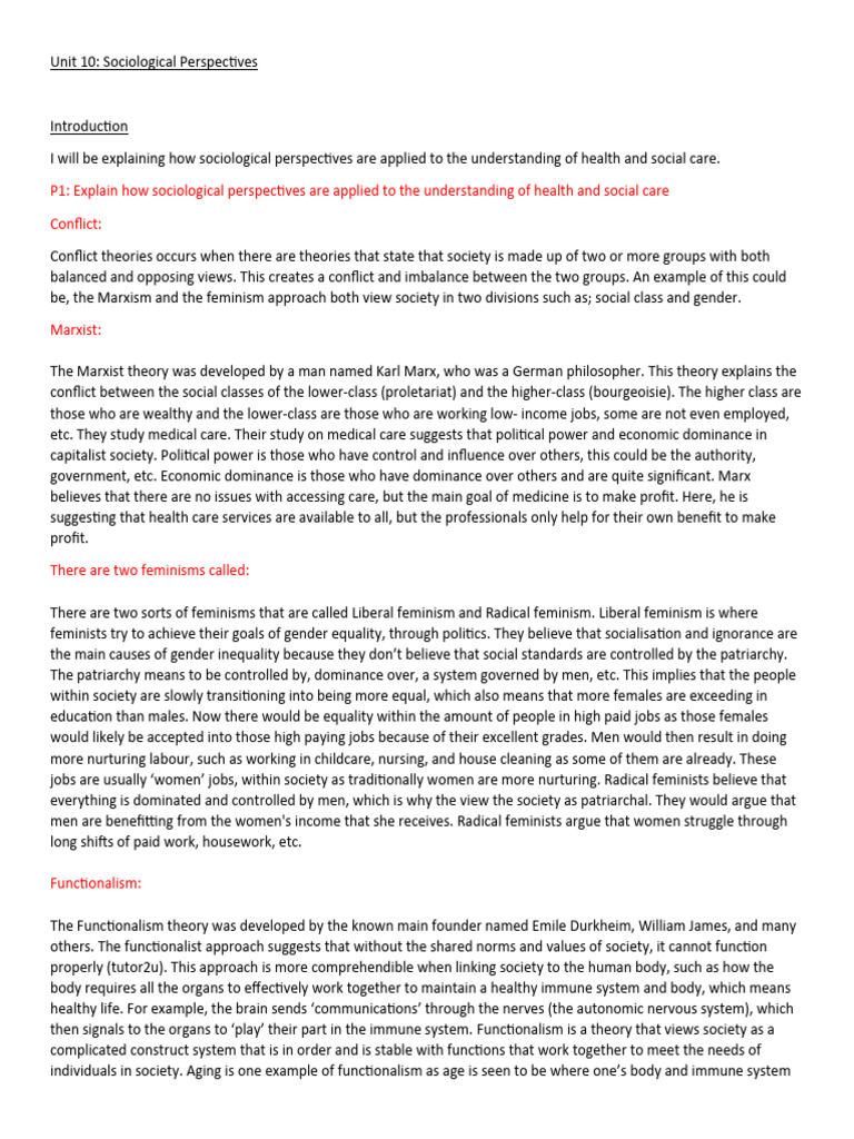 Social Perspectives - Unit 10 - Task 1 - Copy 123 | PDF | Gender Studies | Feminism