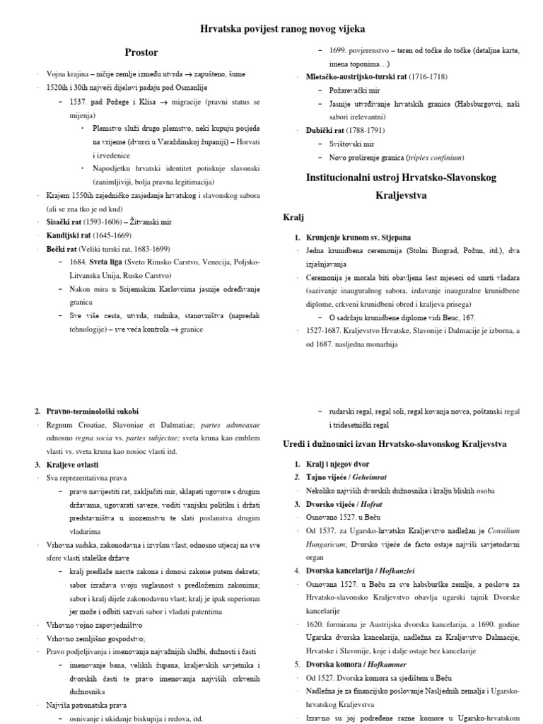 Hrvatska Povijest Ranog Novog Vijeka | PDF
