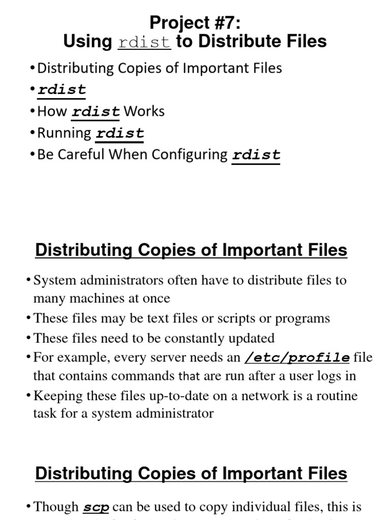 11 Rdist | PDF | Secure Shell | Computer File