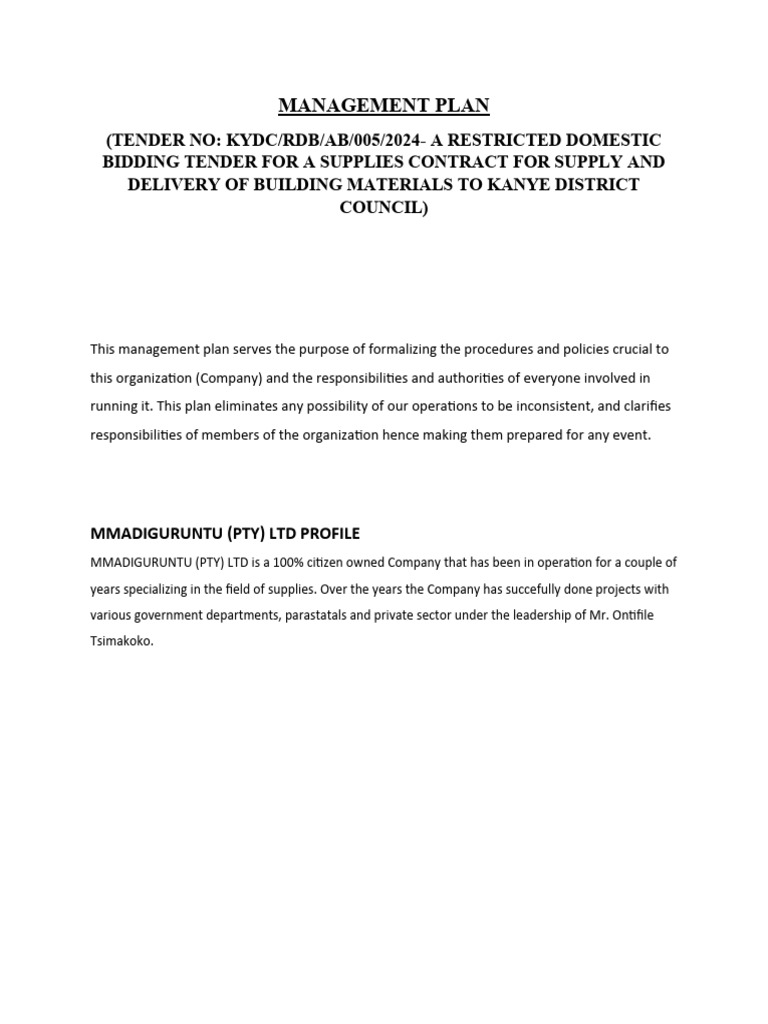 Management Plan | PDF | Employment | Communication