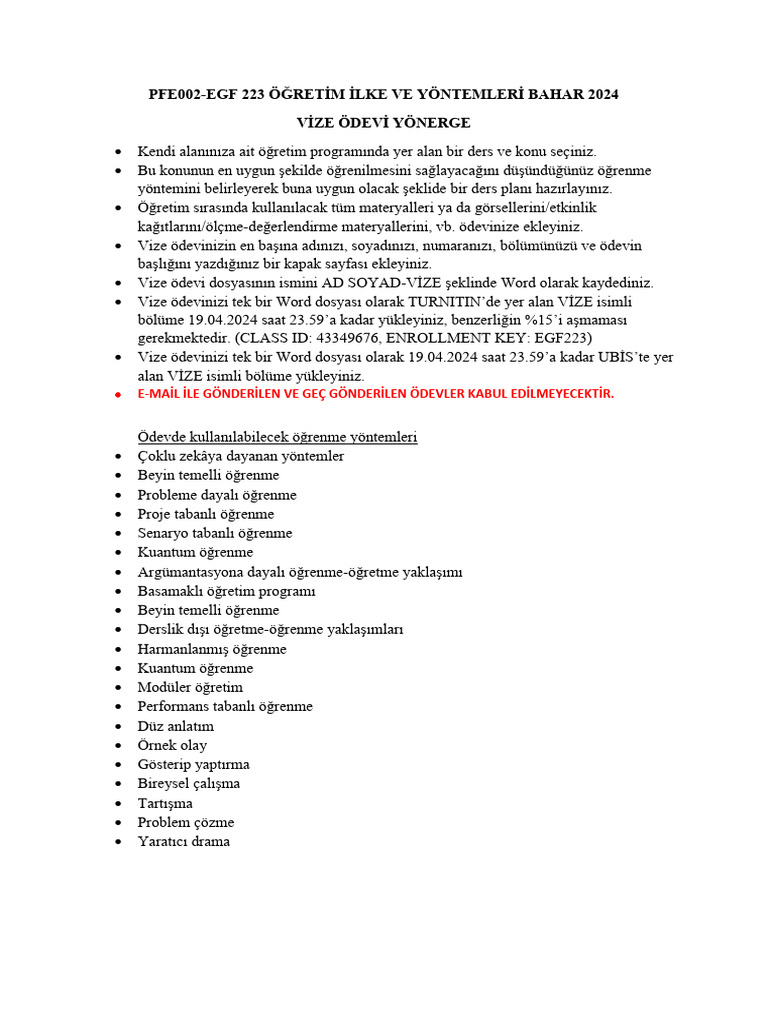 Vize Odevi Yonerge | PDF