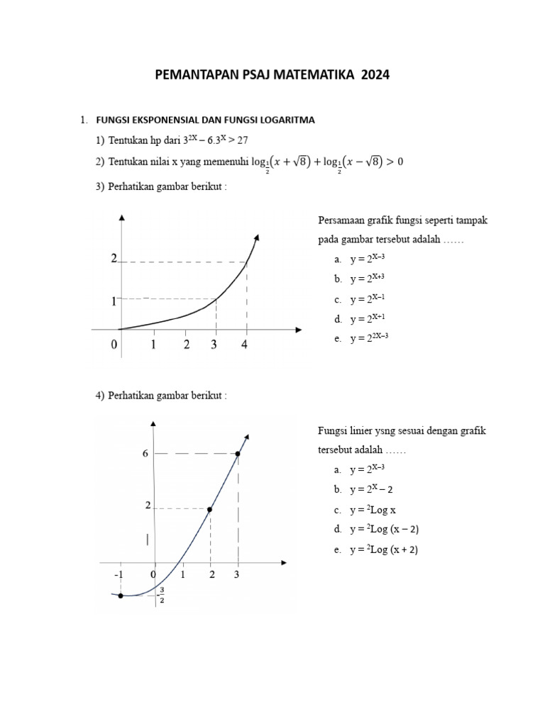 Latihan Soal Matematika Peminatan Psaj 2024 | PDF | Metode & Bahan Ajar