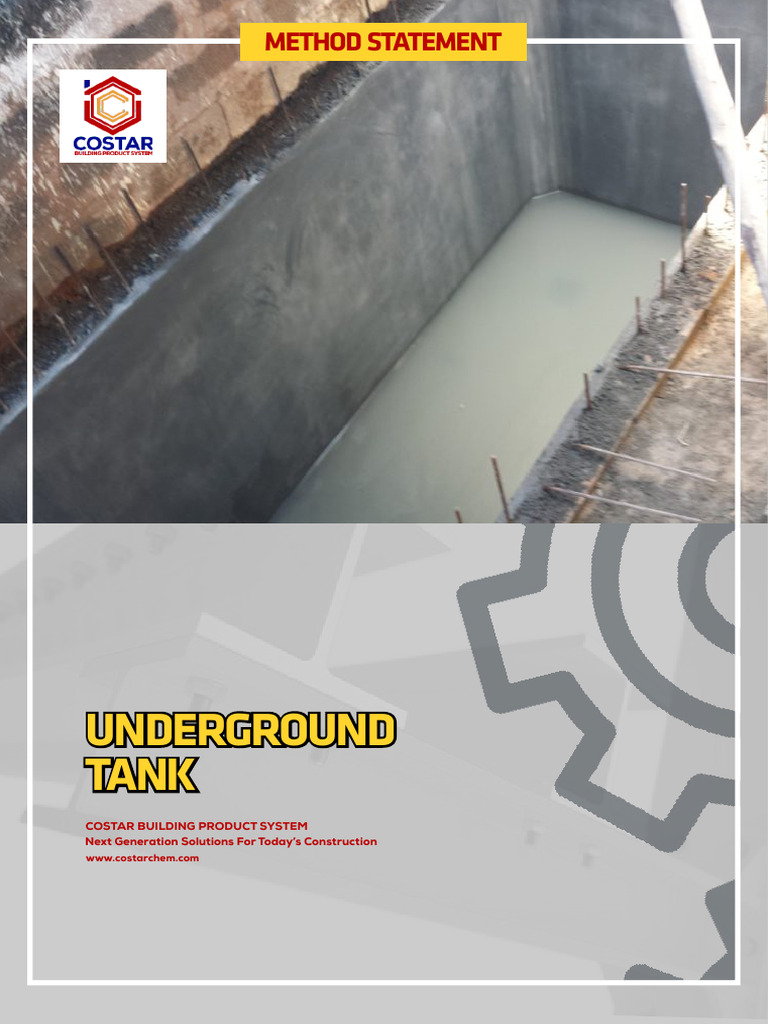 Underground Water Tank Method Statement | PDF | Concrete | Physical Sciences